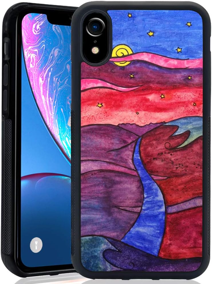 Amazon.com: iPhone Xr Black Case Design Pattern,Soft TPU and Hard PC ...