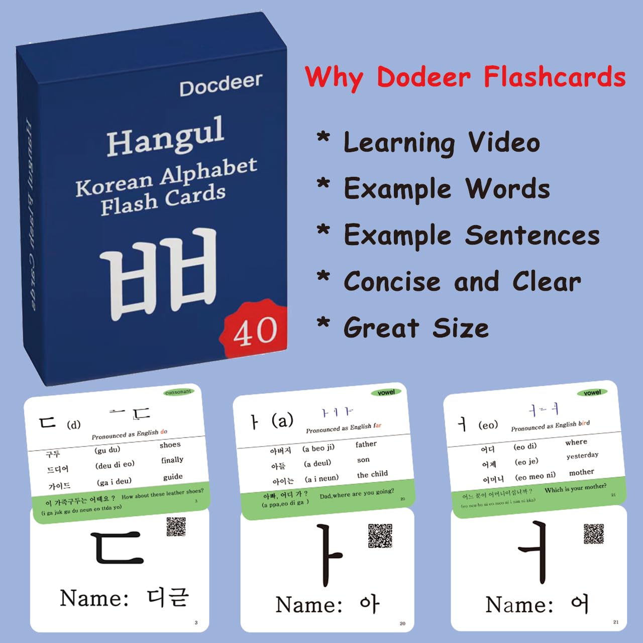 Mua Hangul Korean Alphabet Syllabary Flash Cards for Beginners & Adults ...