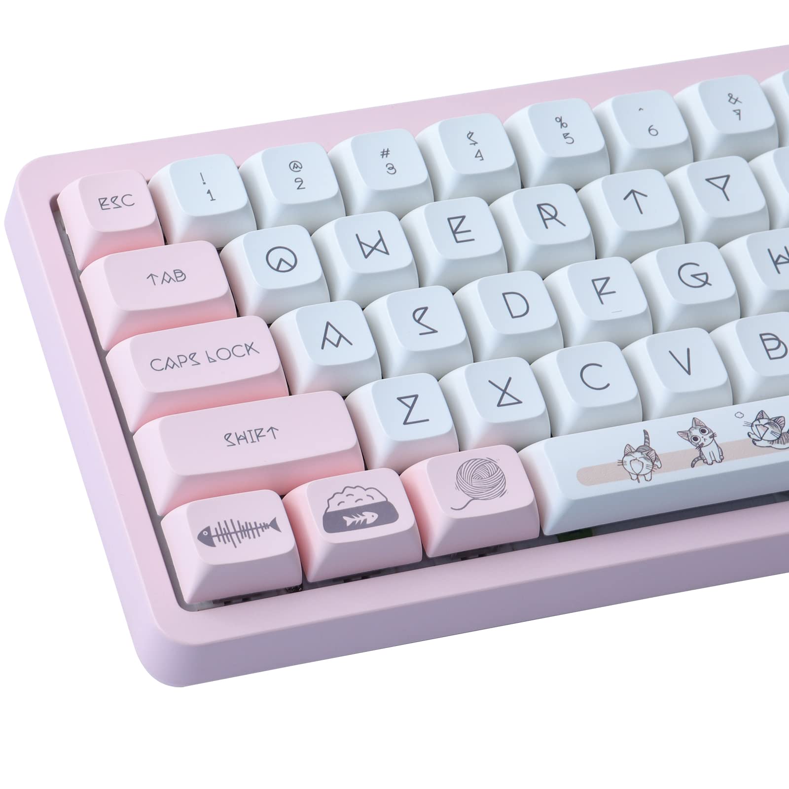 Mua PBT Keycaps 133 Keys Pink Cat Keycaps Dye-Sublimation XDA Profile ...