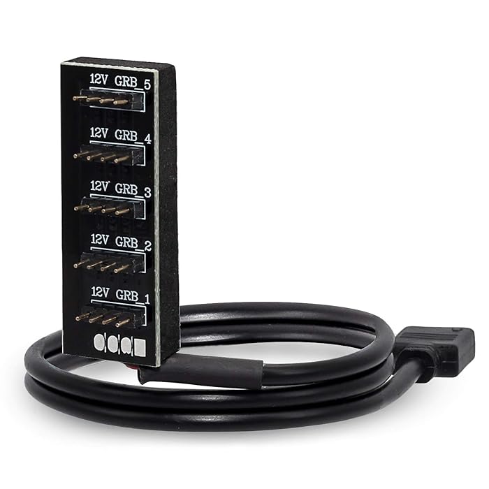 Buy WOWLED PC Fan Hub RGB Splitter LED Strip Lights Extension, 5 Way ...