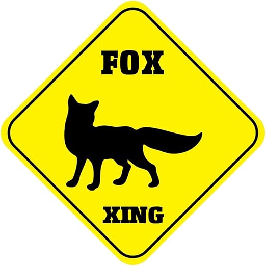 Amazon.com: Fastasticdeals Fox Crossing Funny Metal Aluminum Novelty ...