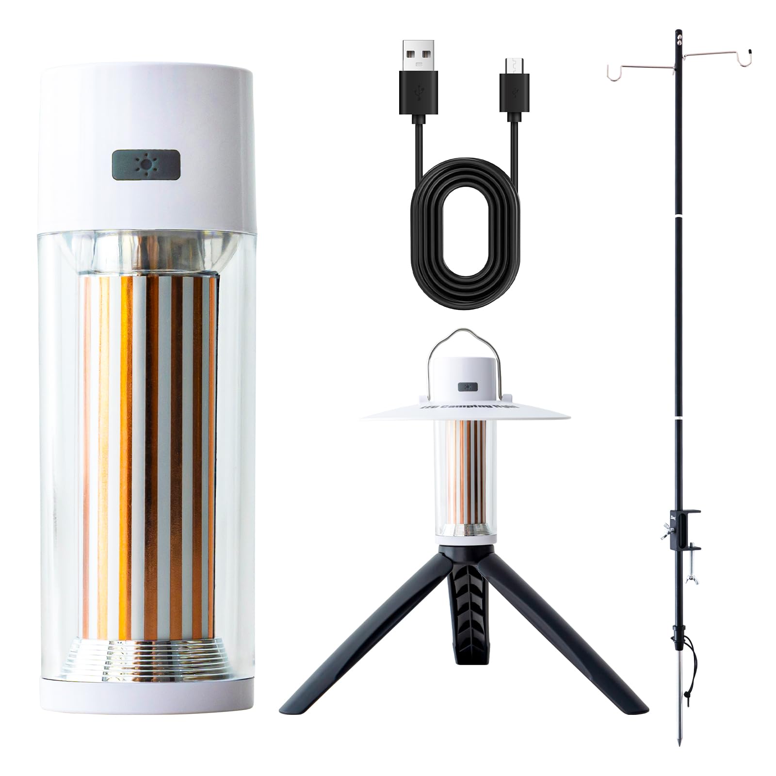 LED Camping Lantern USB Rechargeable, Upgrade Telescopic Rod Waterproof ...