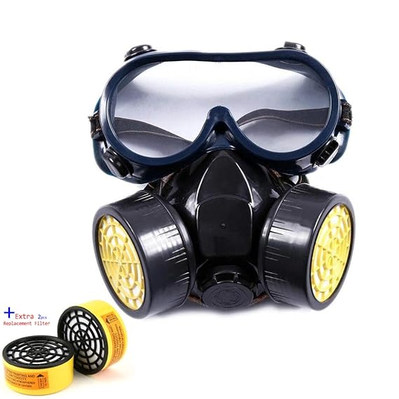 Two Piece Anti Virus Breathing Mask Type Gas Mask Double Tube Anti ...