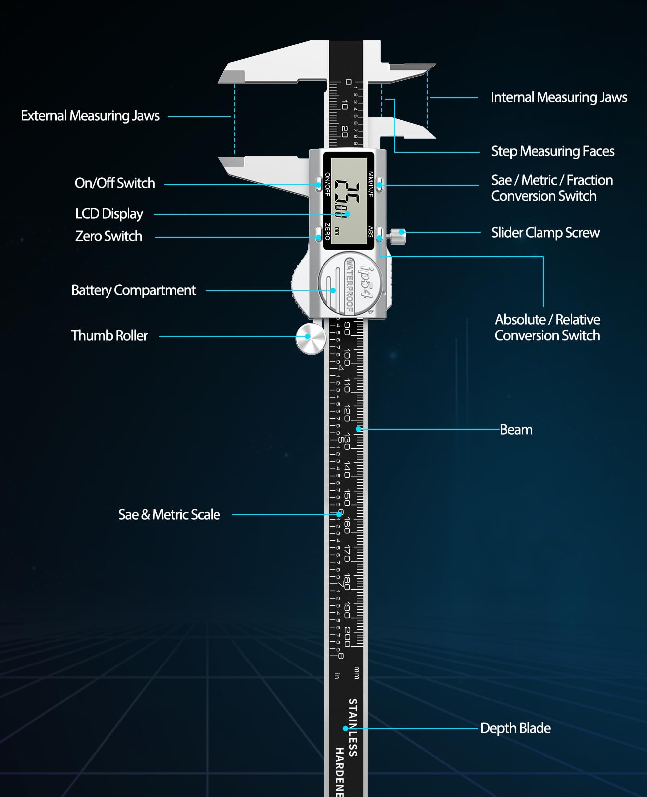Mua Housolution Digital Caliper, (ABS) Absolute Scale Caliper 8in, IP54 ...