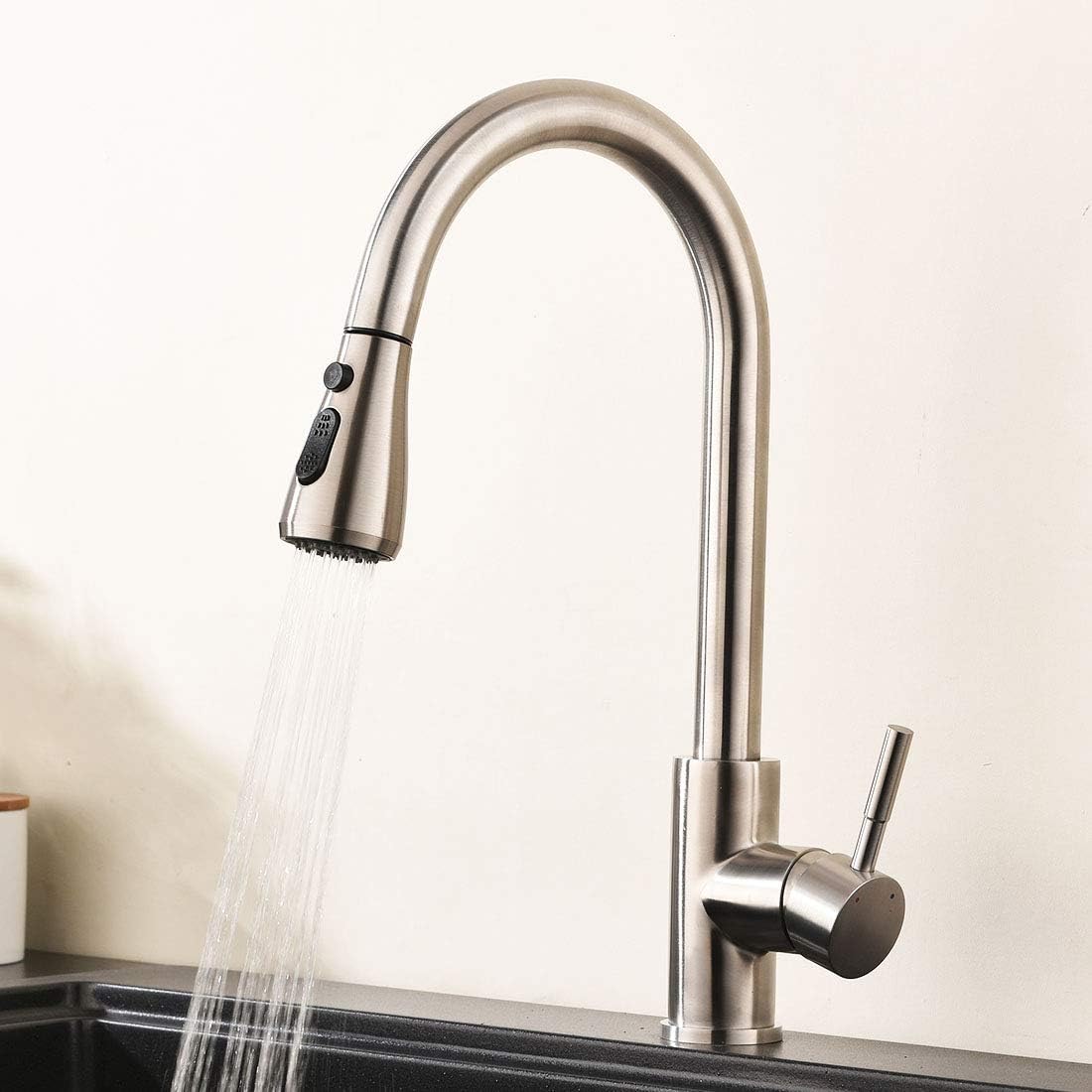 GIMILI Kitchen Tap Stainless Steel with Shower Extendible Mixer Tap for ...