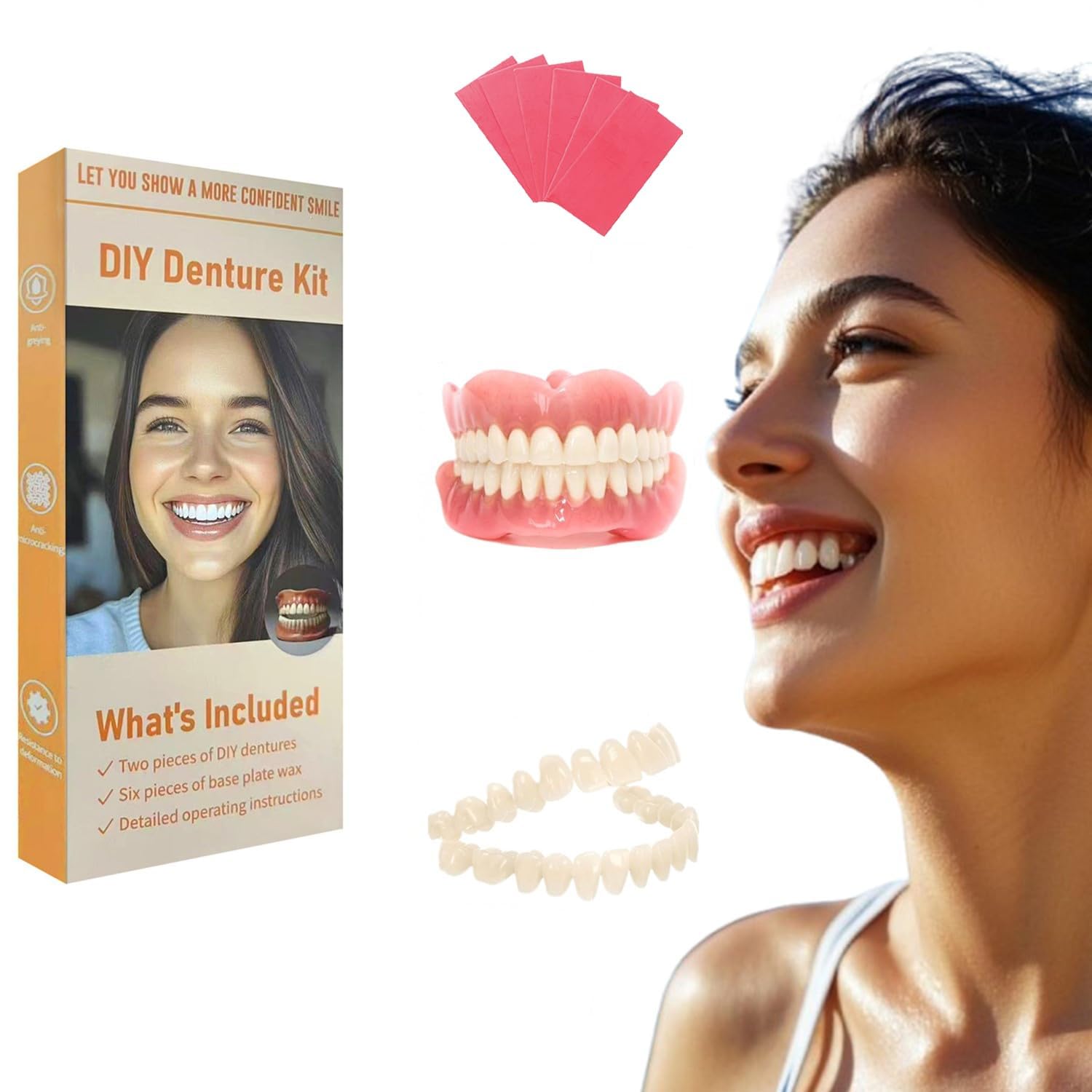 Denture Do it Yourself Full Set of Top and Bottom Fake Teeth to Create ...