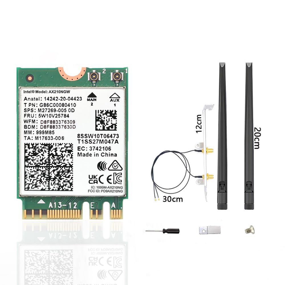 WiFi 6E AX210 NGW Wireless Card, Expand to Tri-Band 6GHz/5GHz/2.4GHz M ...