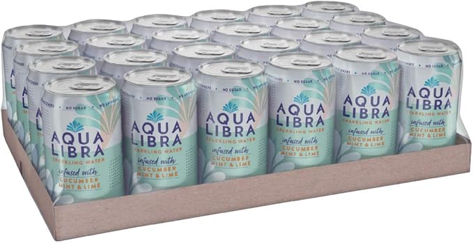 Aqua Libra Sparkling Water, Sugar Free Fruit Water, No Sugar, No Calories, Cucumber, Mint & Lime ...