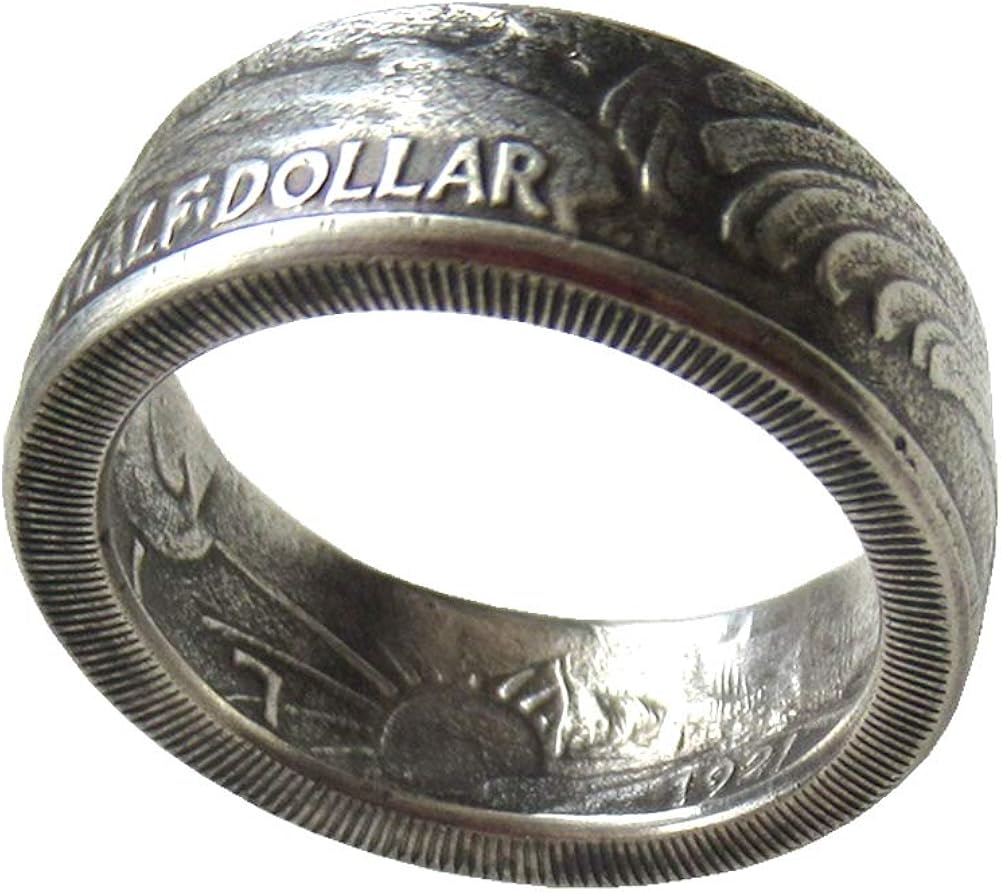 suiwoyou Walking Liberty Coin Ring Men Jewery Antique-Liberty Ring ...