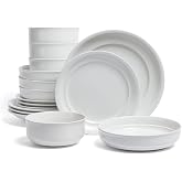Amazon.com | over&back Coupe Dinnerware Set - Porcelain Dishes - Comes ...