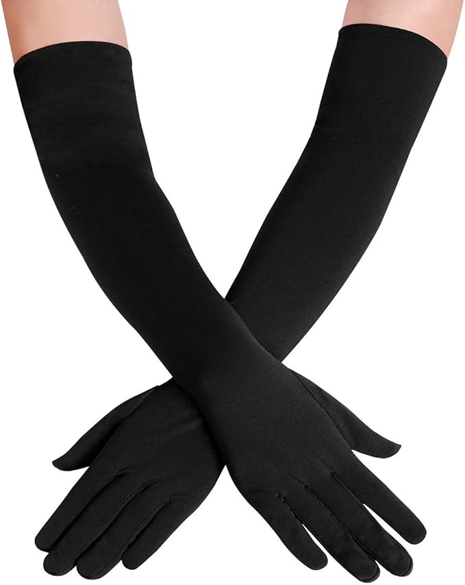 Amazon.com: Adult Unisex 22" Length Spandex Long Gloves Full Finger ...