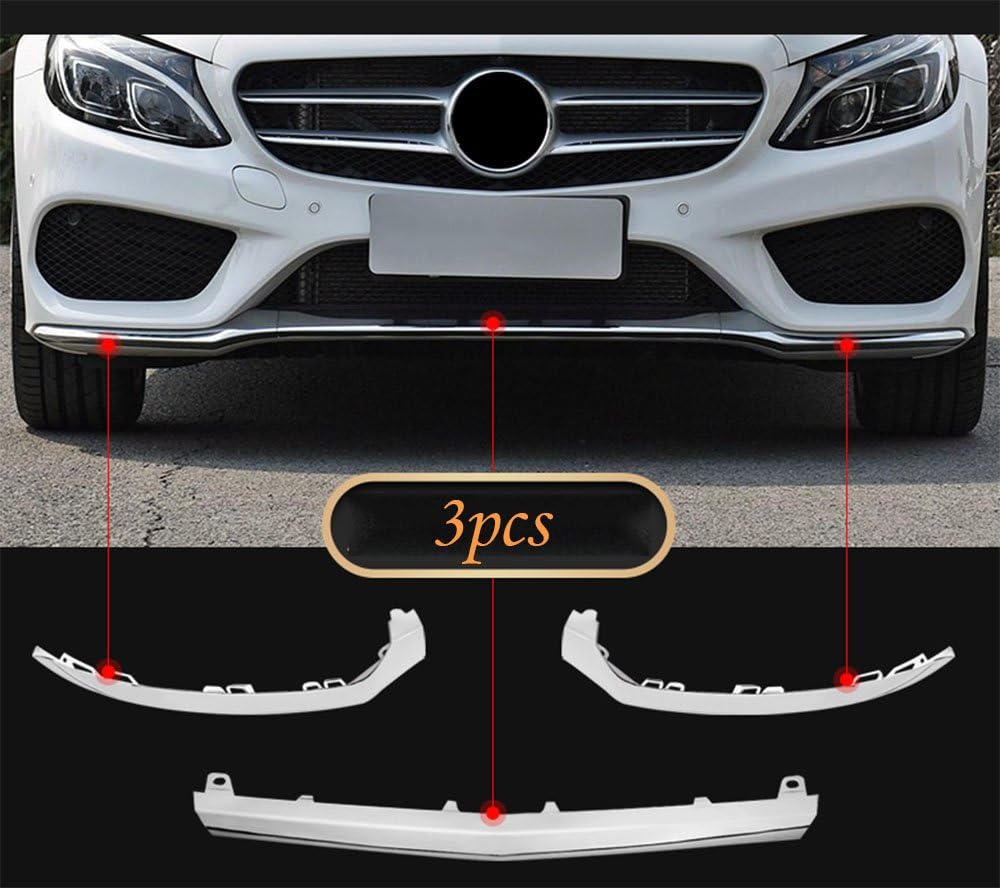 Amazon.com: RSTFA 3X Front Bumper Chrome Trim Molding for Mercedes Benz ...