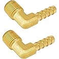 Amazon.com: Joywayus Brass Hose Fitting,90 Degree Elbow,1/4" Barb x 1/4" NPT Male Pipe Water ...