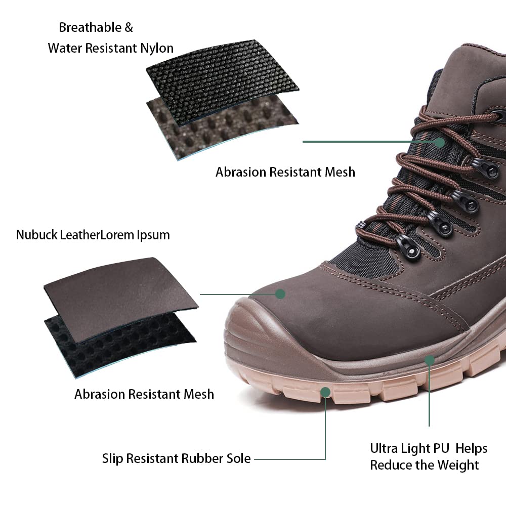 Mua DRKA Men's Steel Toe Work Boots Water Resistant Safety Shoes trên ...