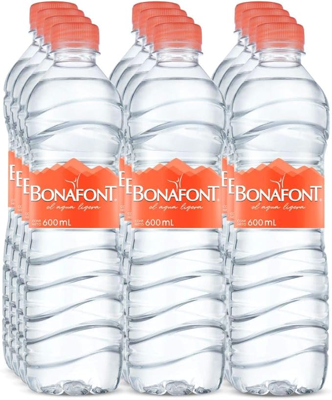 Bonafont, Agua Natural, 600ml, 12 Pack: Amazon.com.mx: Alimentos y Bebidas