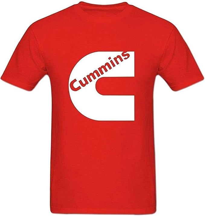 Cummins Logo Printed Tee Graphic T-Shirt Fashion Shirt for Mens Red M ...
