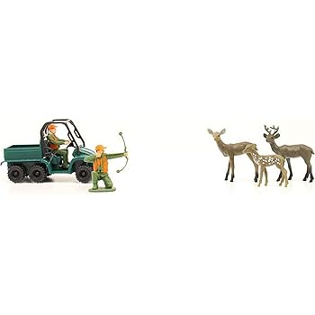 Amazon.com: New Ray Wildlife Hunter Playset - Deer and Moose with Tree ...