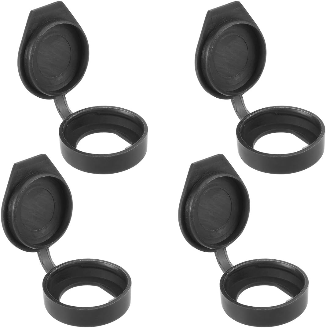 uxcell 4pcs Hard Plastic Dust Cover Waterproof Caps Black Fit for 19mm ...