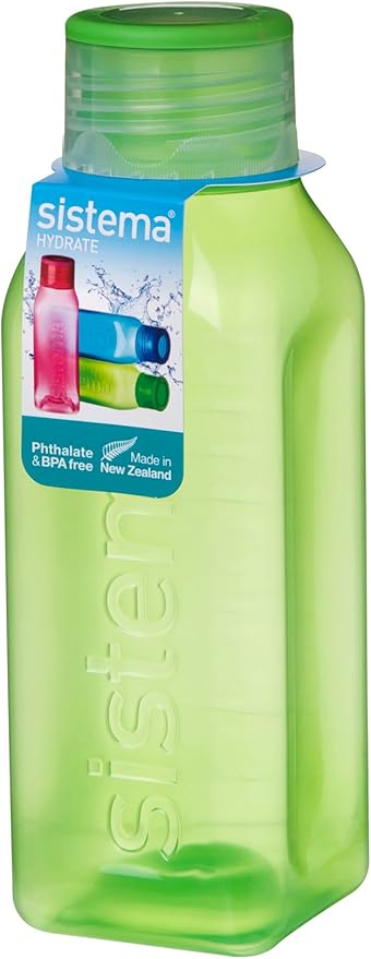 Sistema Hydrate 475ml Square Drink Bottle, Lime Green: Amazon.co.uk ...