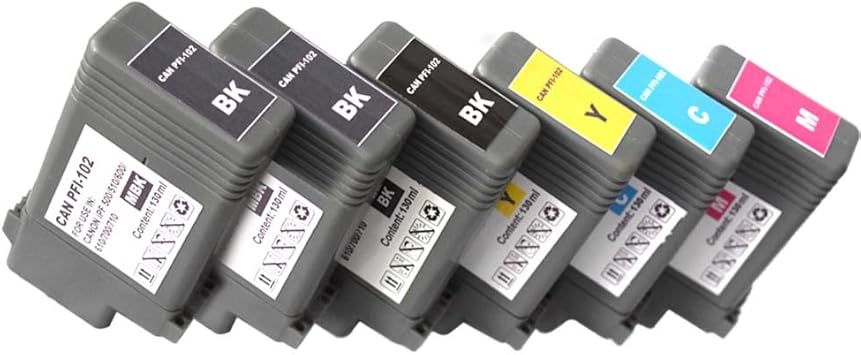 Amazon.com: Colour-store Multi-color 130ml PFI-102 Ink Cartridge for Canon iPF710 iPF610 iPF510 ...