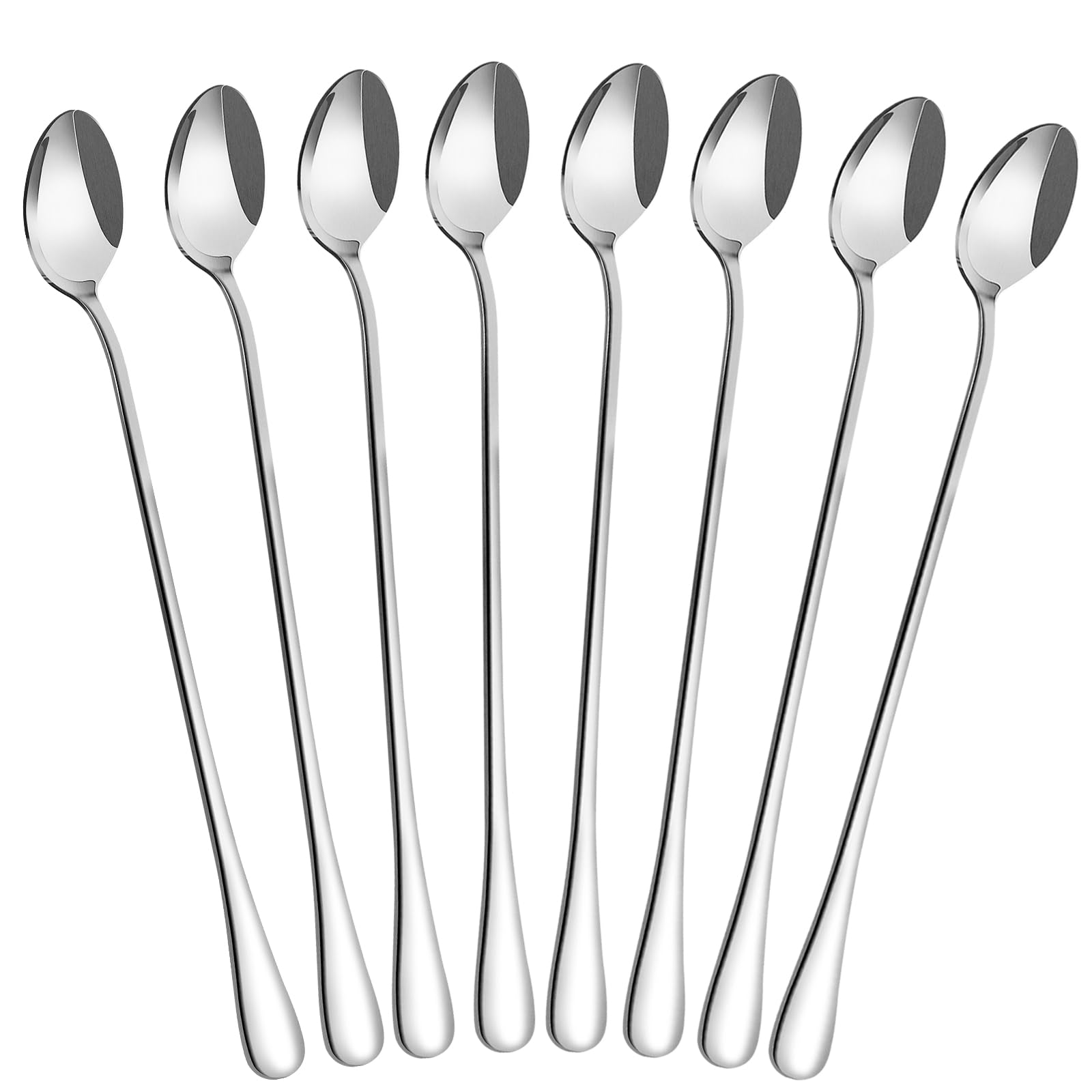 LOVEINUSA Long Handle Spoon, Coffee Stirrers 9-inch Ice Tea Spoon Stainless Steel Iced Teaspoon ...