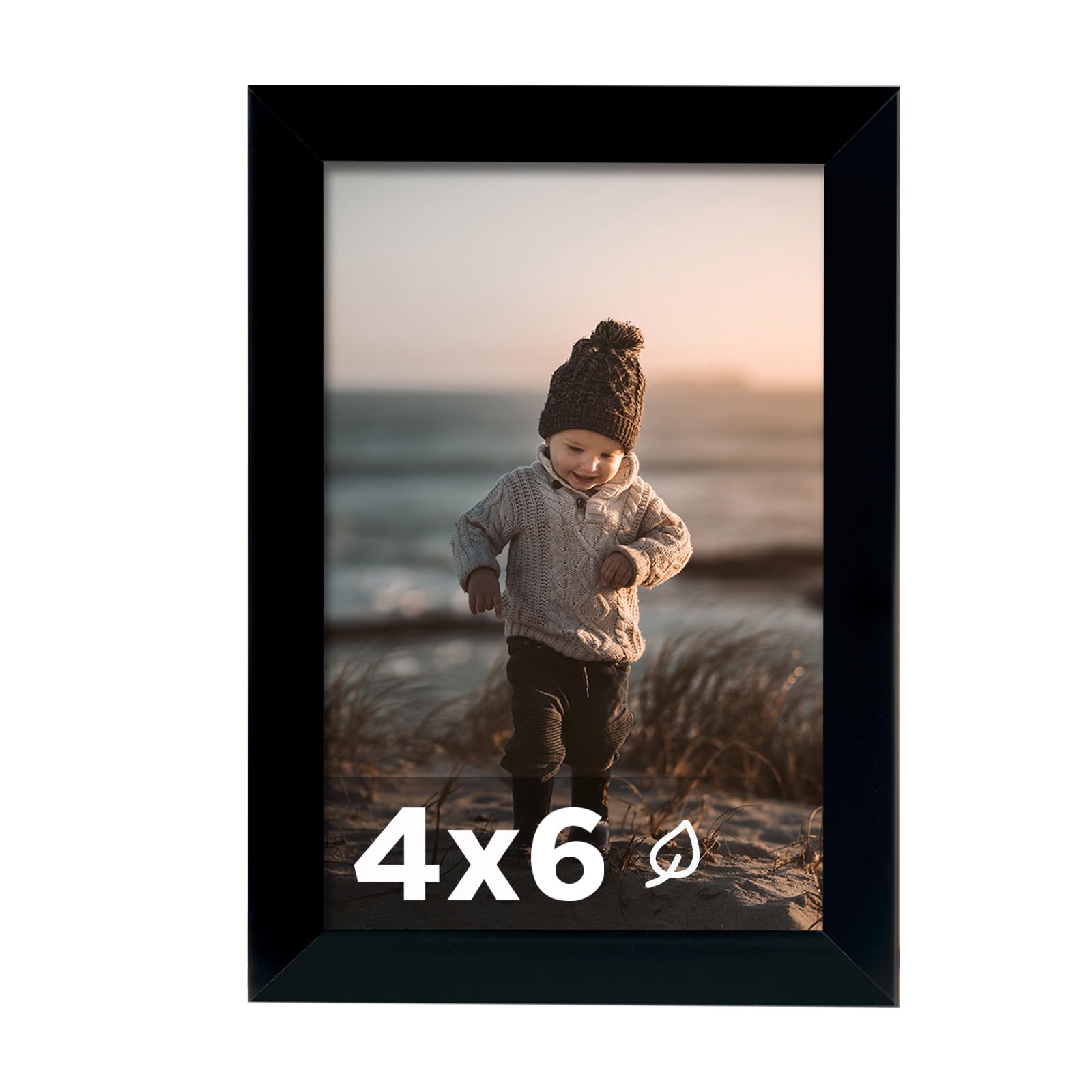 KINLINK 4x6 Picture Frame Black Set of 1, Wooden Photo Frame with ...