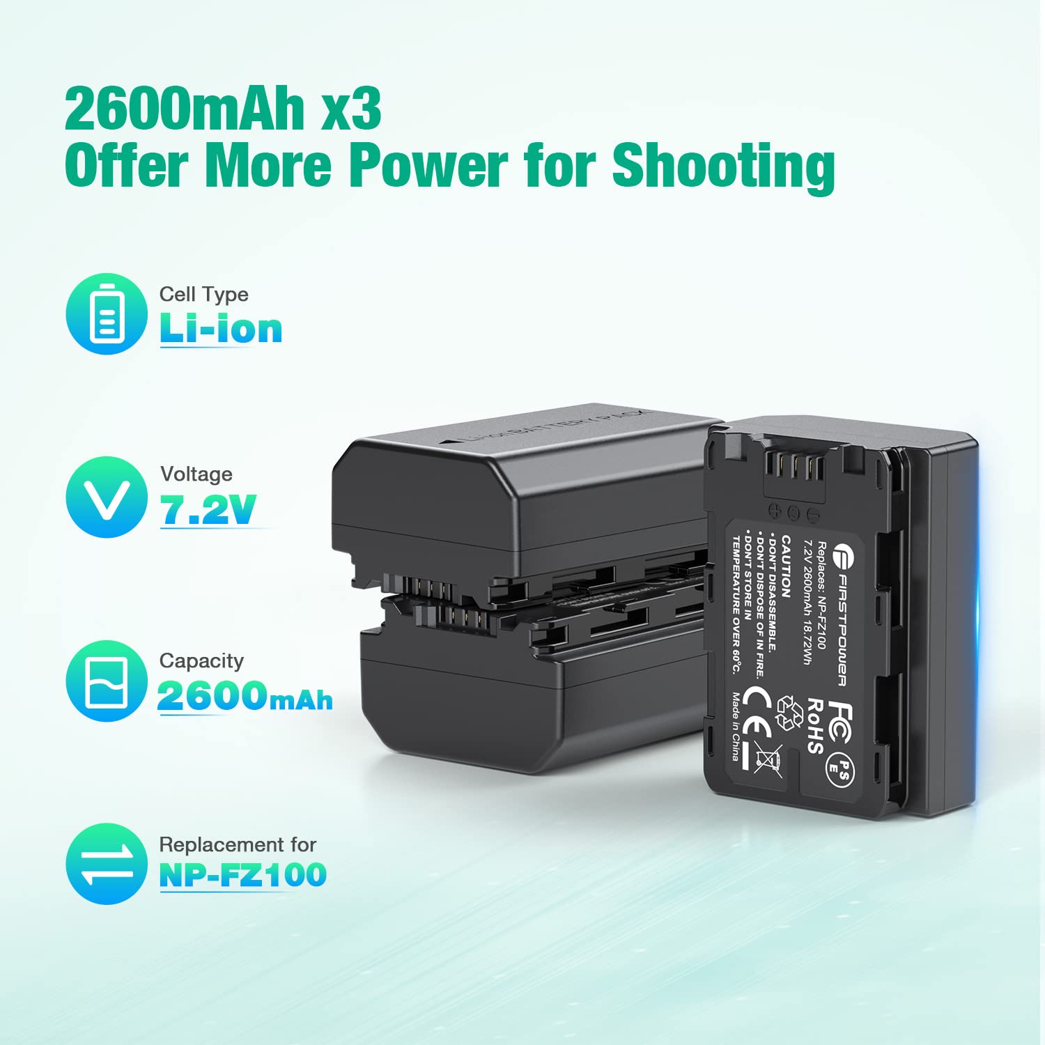 Mua FirstPower NP-FZ100 Battery 3-Pack and Triple Slot Charger for Sony ...