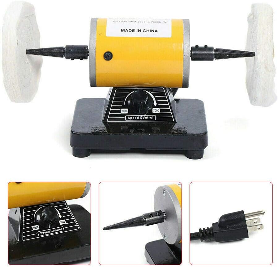 CNCEST 5" Mini Bench Polisher, 110V 200W Electric Polisher Polishing ...