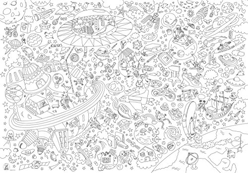 Omy Giant Coloring Poster, Cosmos, 40 x 28 inches, Coloring fun for ...
