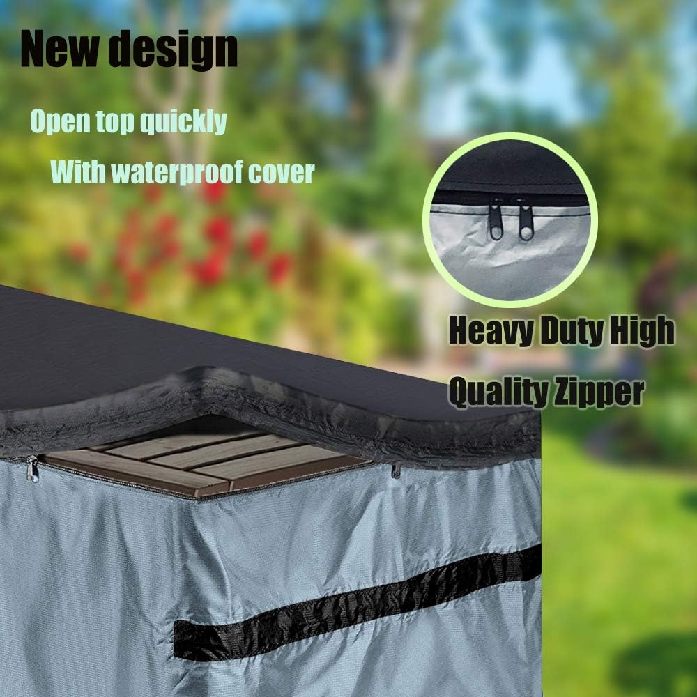 Yolaka Upgrade Garden Storage box Cover Waterproof, 158 x76 x69H cm ...