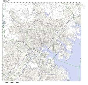 Amazon.com: Baltimore, MD ZIP Code Map Laminated: Home & Kitchen