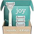 Amazon.com: joy Razors for Women, 1 Handle, 4 Razor Blade Refills, Teal ...