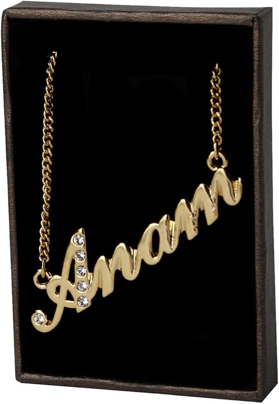 Arabic Name Necklace Anam - Plated 18ct Personalised Necklace. 16-19 ...