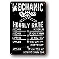 Amazon.com: Mechanic Hourly Rate Reproduction Sign Mechanical Garage ...