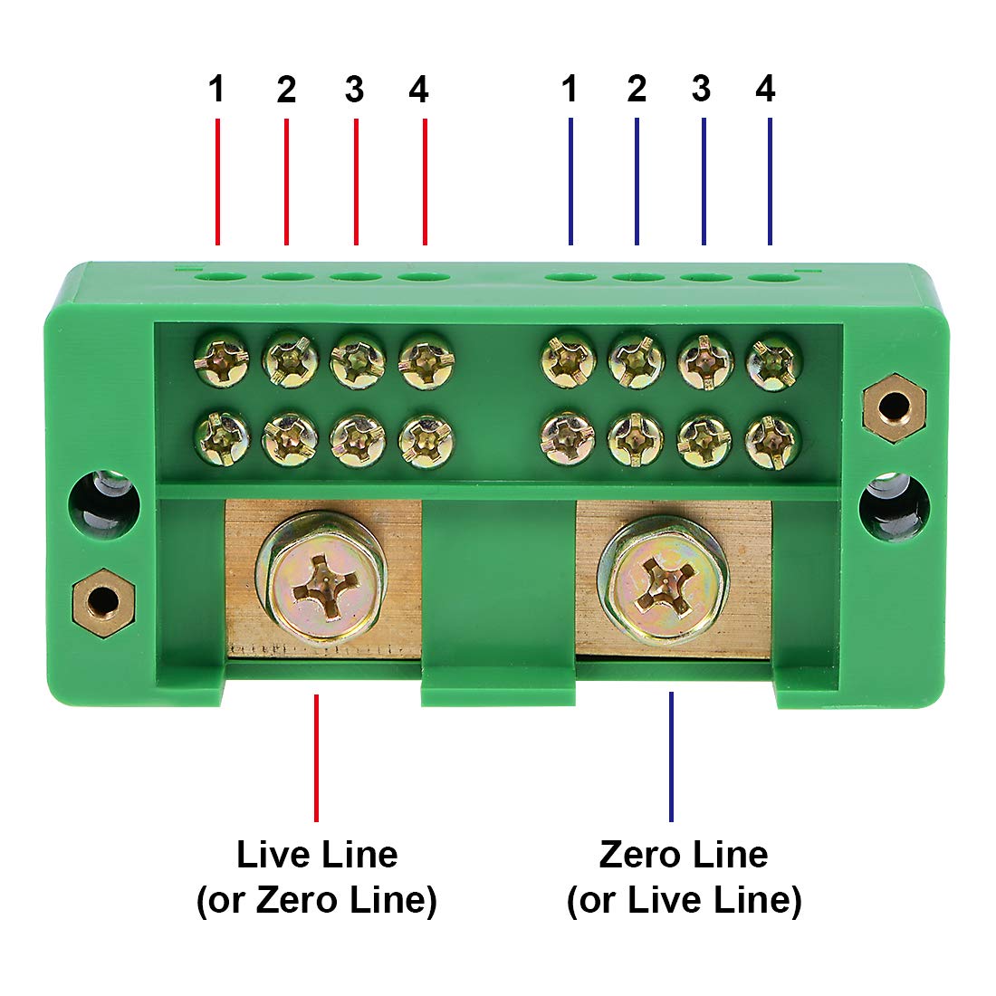 Industrial Electrical uxcell 2 Inlet 16 Outlet Terminal Strip Blocks 660V 150A Single Phase ...