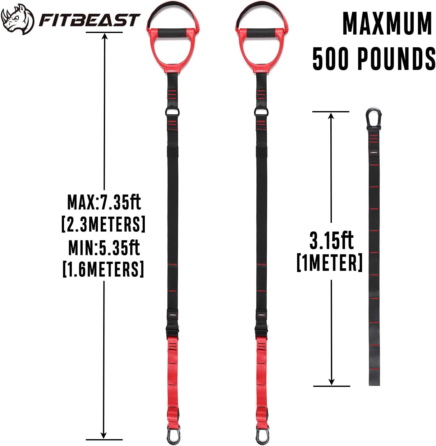 FitBeast Suspension System Training Kit, Suspension Straps Workout ...