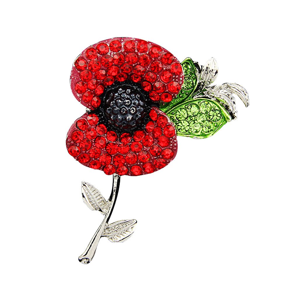 Uniqueen Remembrance Sunday Poppy Brooches Enamel Flower Brooch Pin ...