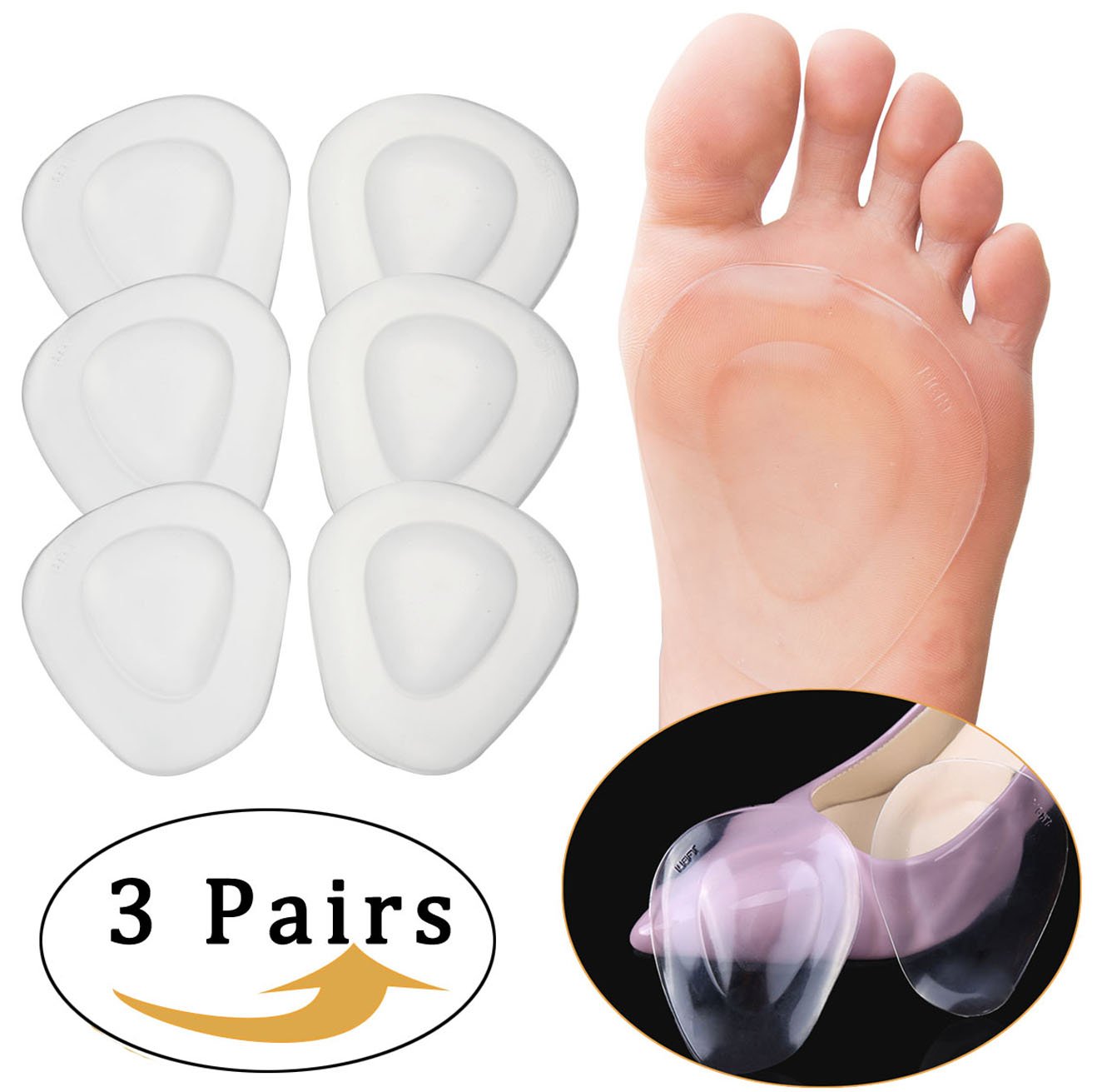 Amazon.com: Dr. Foot's Ball of Foot Cushions Forefoot Support Pain ...