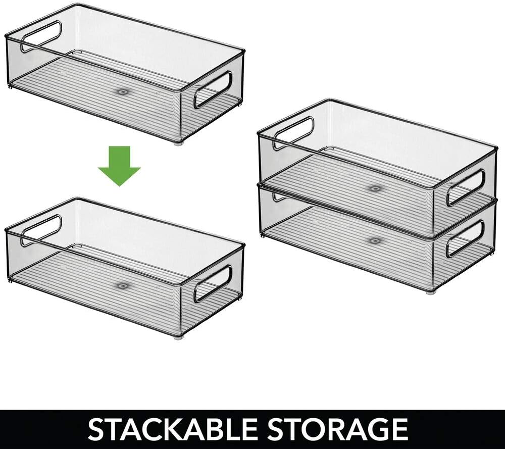 mDesign Plastic Storage Bin with Integrated Handles – Home Office ...