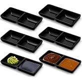 Amazon.com: Gejoy 6 Pcs Dual Dipping Sauce Bowls Soy Sauce Dish Bowls ...