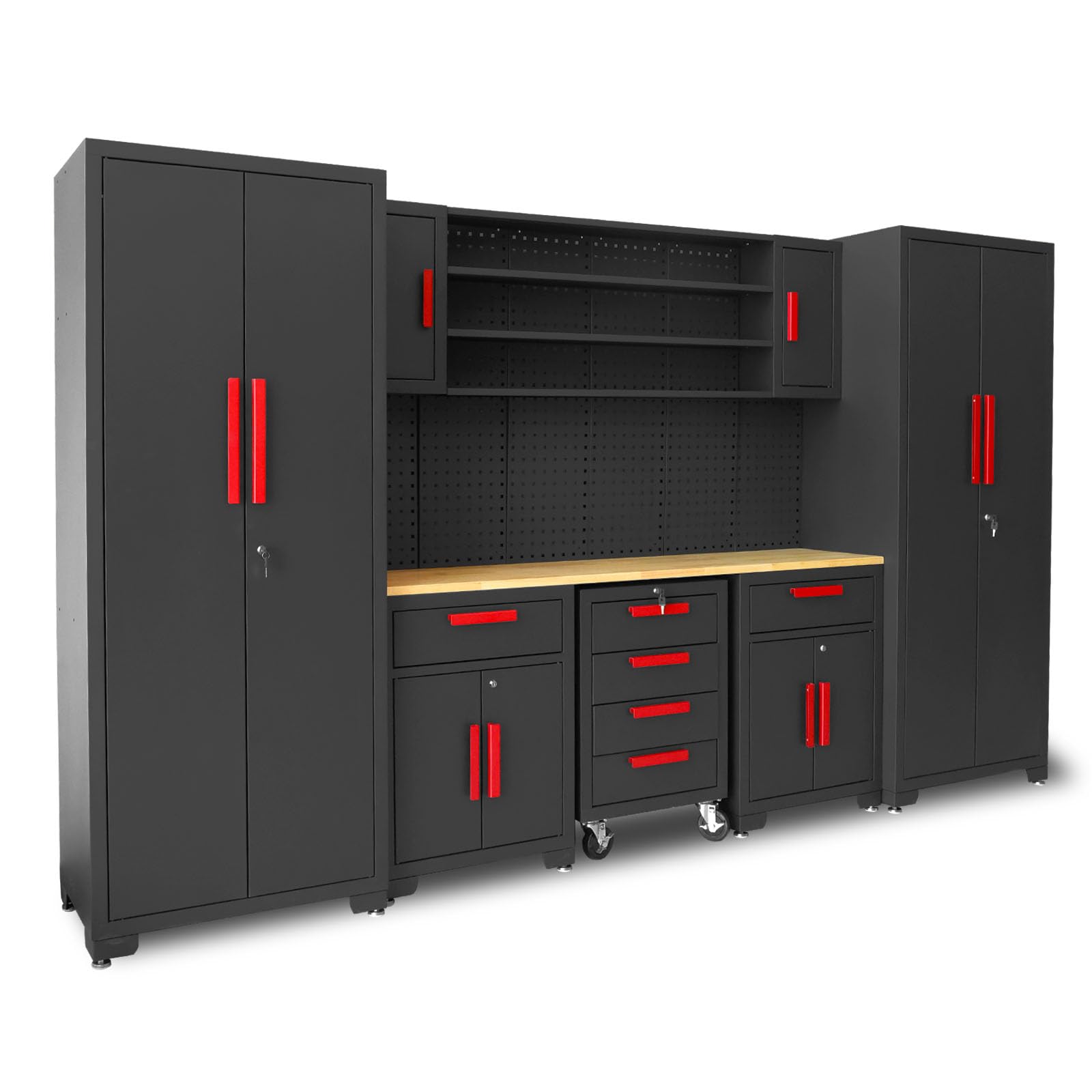 Torin Garage Storage Cabinets System, 8-Pcs Workshop Cabinet Set in ...