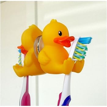 Amazon.com: 1 X Set 4 pc Cute Duck Bathroom Toothbrush Holder Stand ...