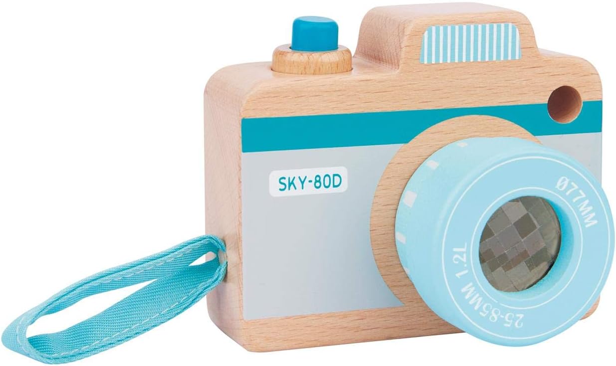 Lelin My First Wooden Camera Toy with Multi-prism Kaleidoscope Pictures ...