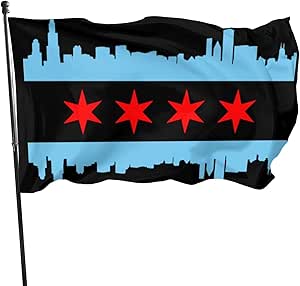 Amazon.com : Chicago City Flag Garden Flag 3X5 FT Flag for Outdoor Yard ...