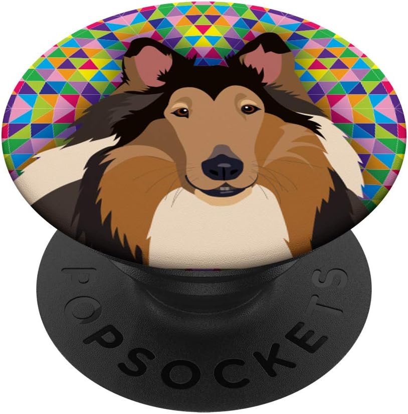 Amazon.com: Rough Collie Dog Lover Gift PopSockets PopGrip: Swappable ...