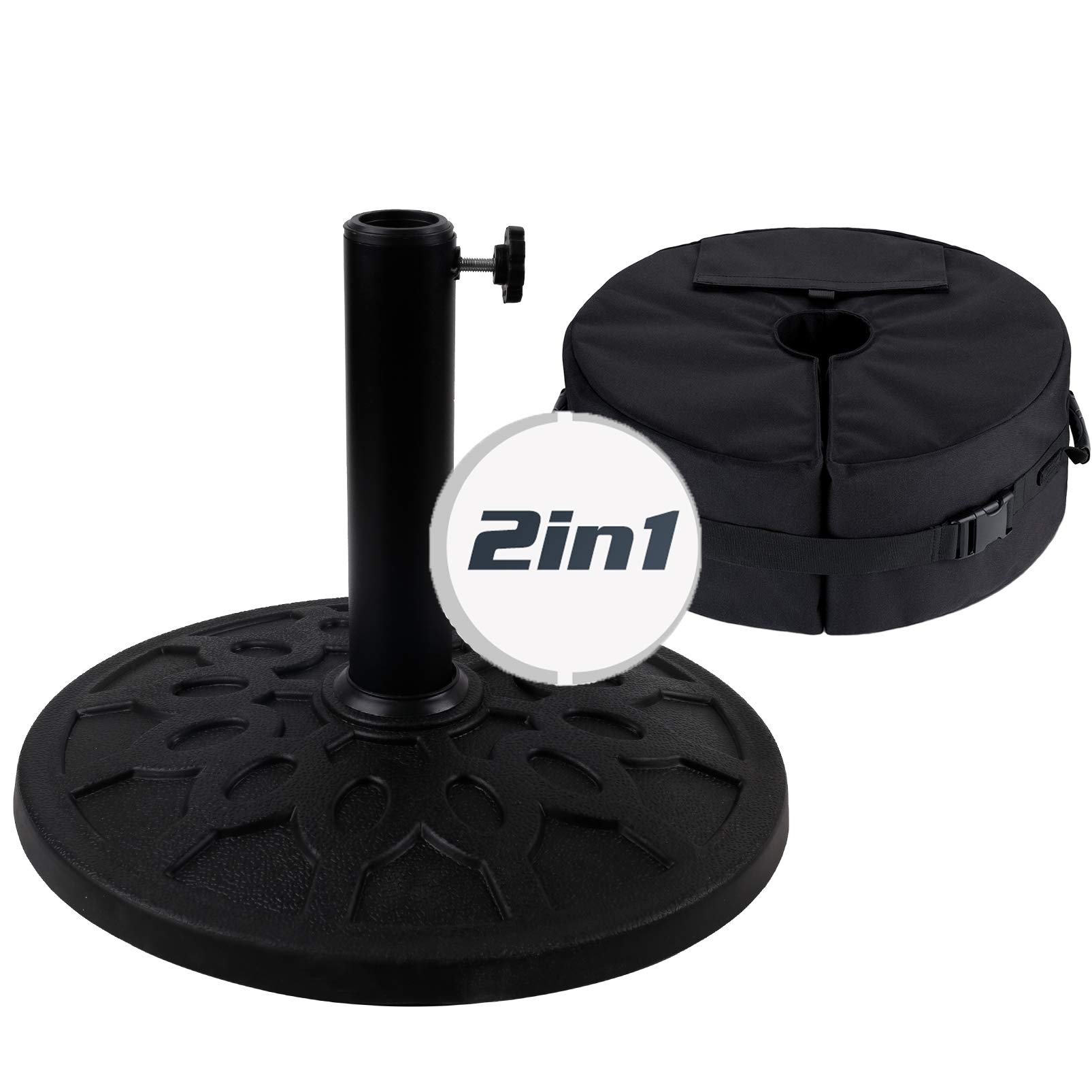 2 In 1 Patio Umbrella Stand Base