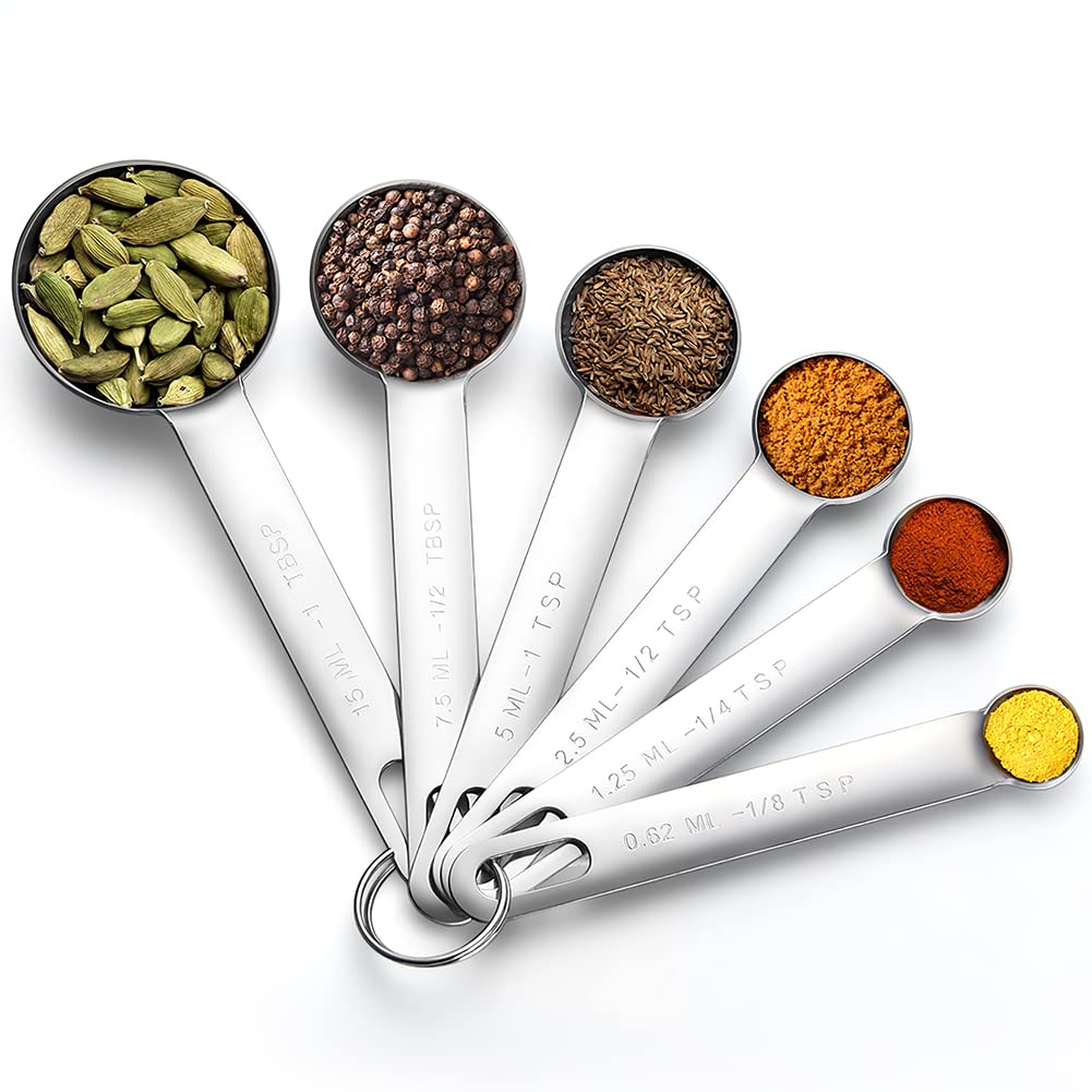 Mua 6 Piece Measuring Spoon Set,Stainless Steel Measuring Spoons Cups ...