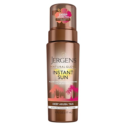 Jergens Natural Glow Instant Sun Body Mousse, Dark Self Tanner for Deep ...