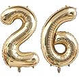 Amazon.com: 40 Inch Light Gold 26 Number Balloons White Gold Giant 62 ...
