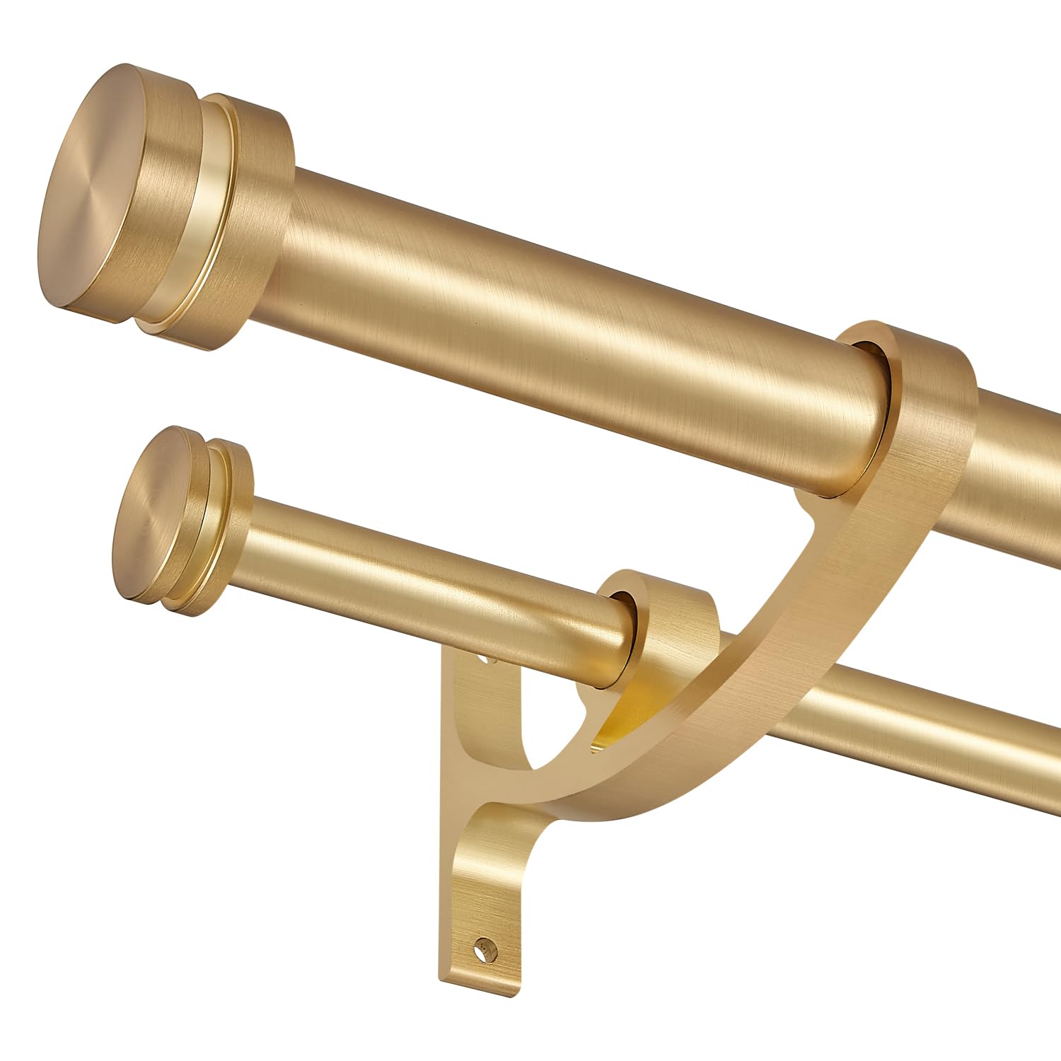 Double Drapery Curtain Rods, 36-72” Telescoping Curtain Rod with 1inch ...